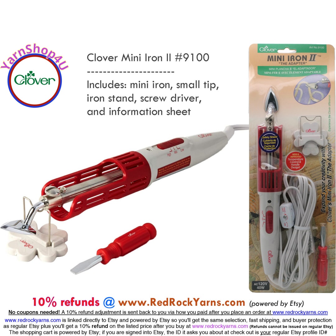 Clover Mini Iron II the Adapter #9100. for Quilting, Applique Work ...