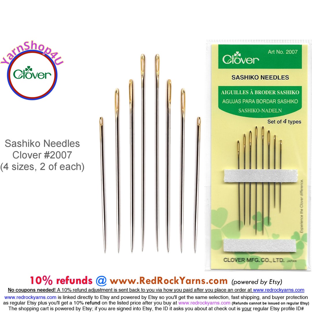 Sashiko Needles by Clover Have Straight Shafts, Large Eyes and Sharp ...