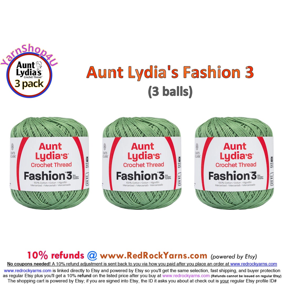 SAGE Fashion 3 Size Aunt Lydia Crochet Thread. One 3 Pack of Aunt Lydia ...