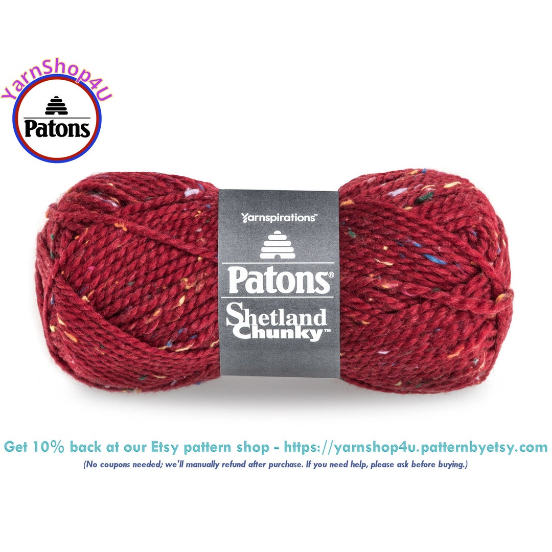 DEEP RED TWEED Patons Shetland Chunky Tweed Yarn. Bulky - Etsy