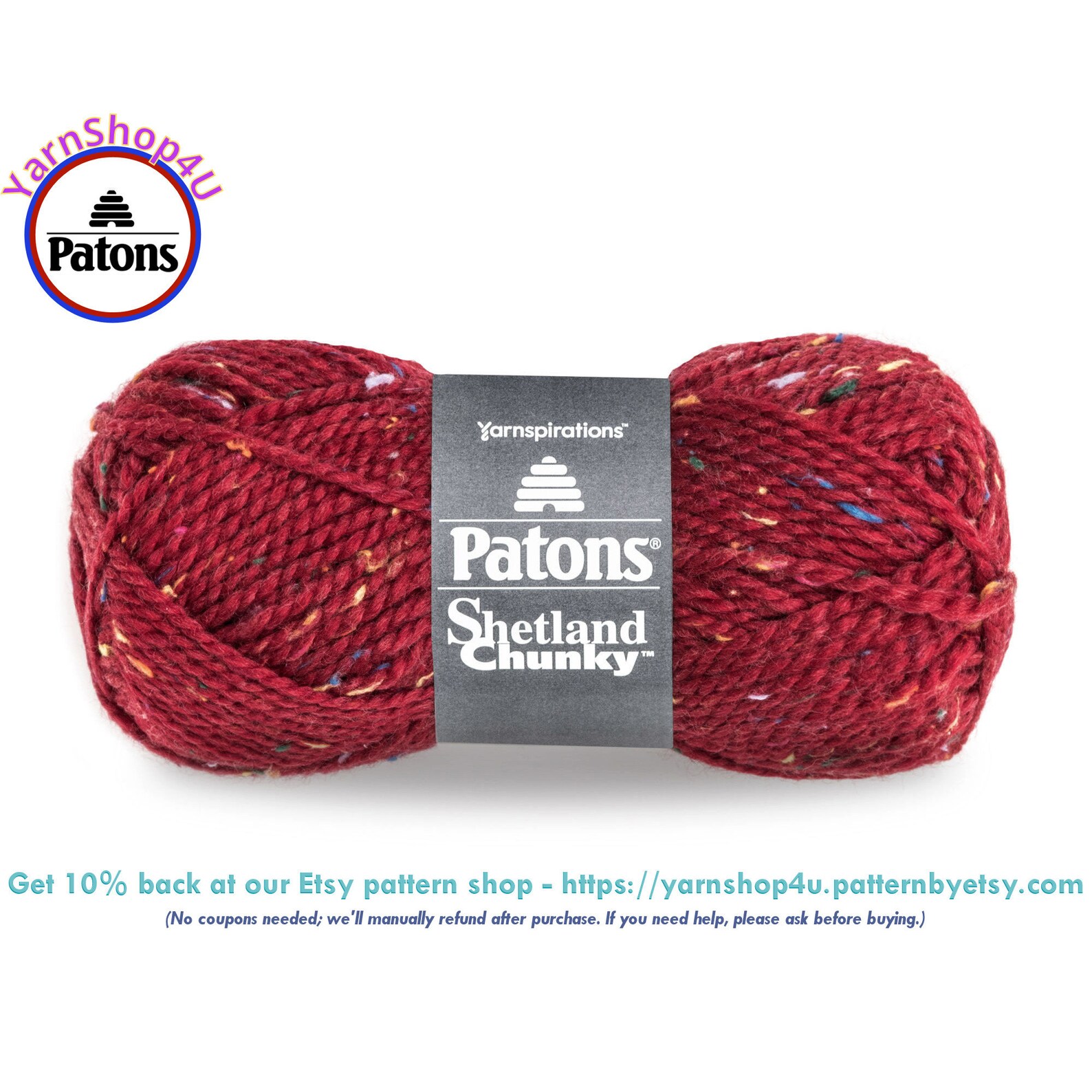 DEEP RED TWEED Patons Shetland Chunky Tweed Yarn. Bulky - Etsy