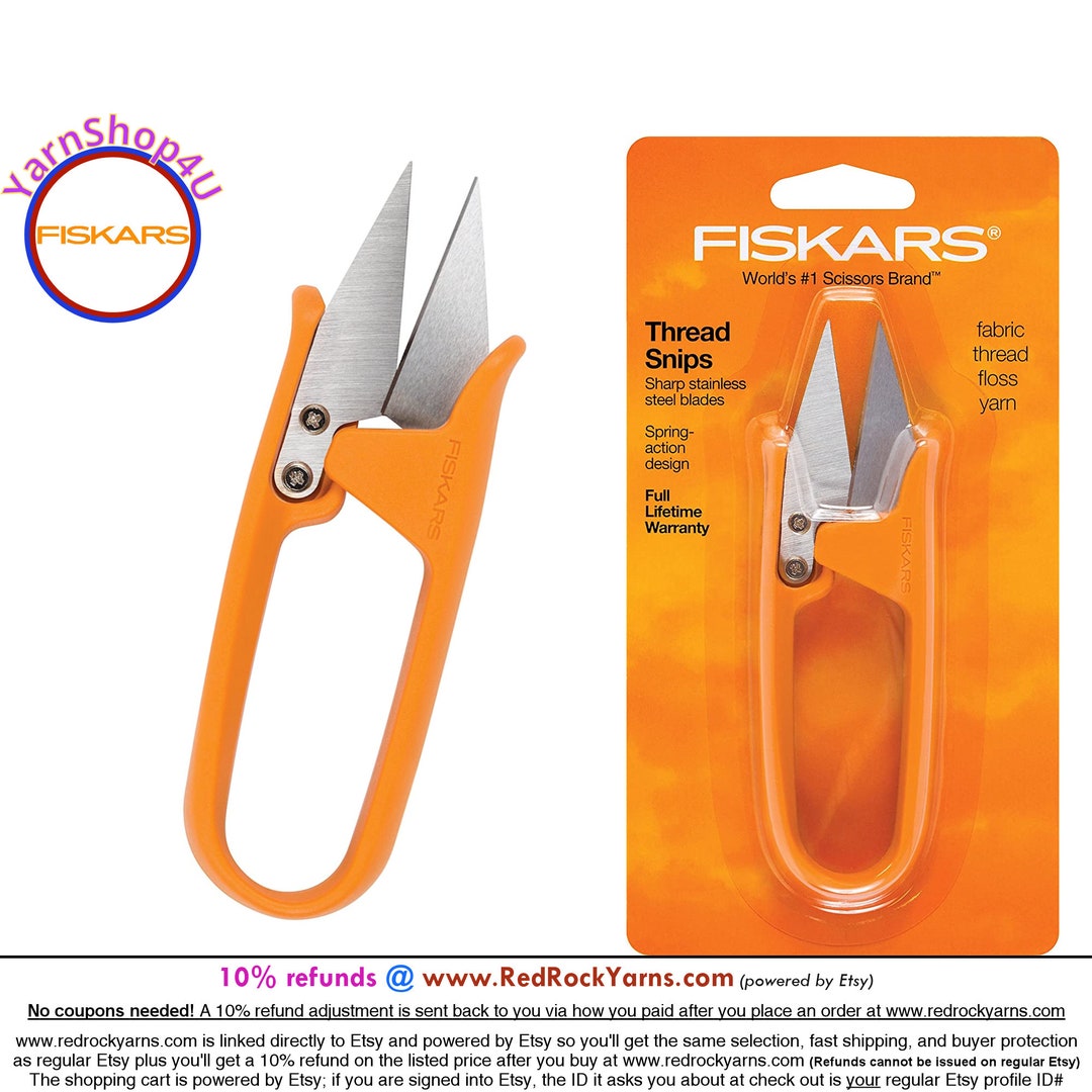 FISKARS Premium Thread Snips - Large Snips With Spring Action Sharp Stainless Steel Blades. for ...