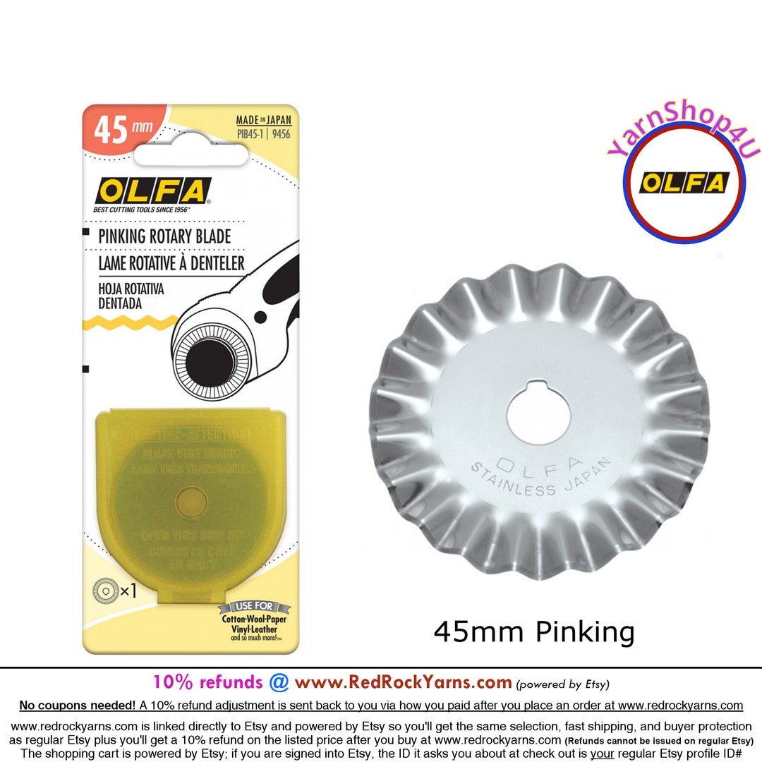 OLFA® 45mm PINKING Rotary Blade. Stainless Steel Olfa® Brand Rotary ...