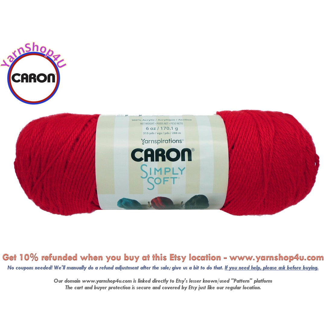 RED Caron Simply Soft 6oz / 315yds 170g / 288m 100% - Etsy