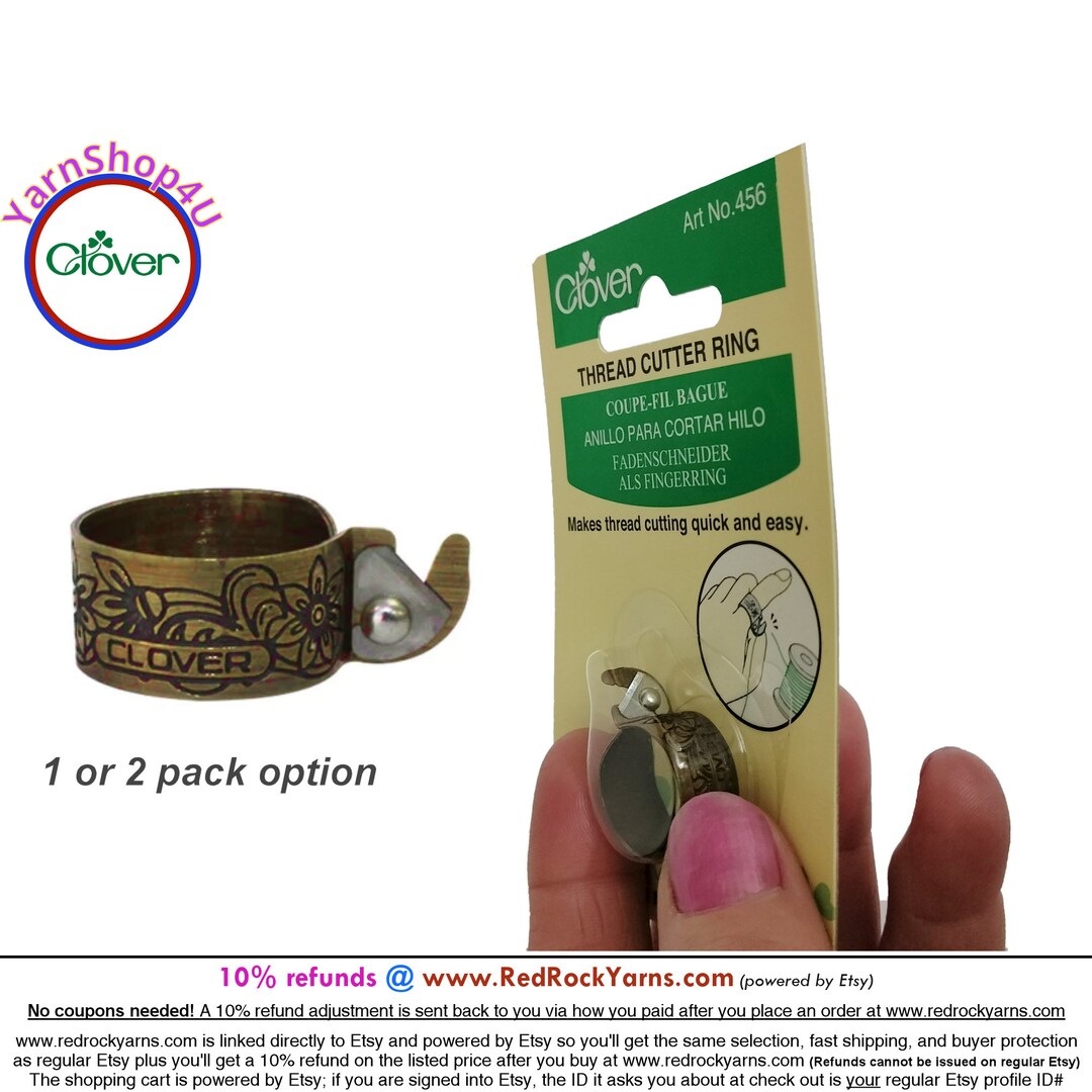 Clover Thread Cutter Ring. Brass Ring With Stainless Steel - Etsy