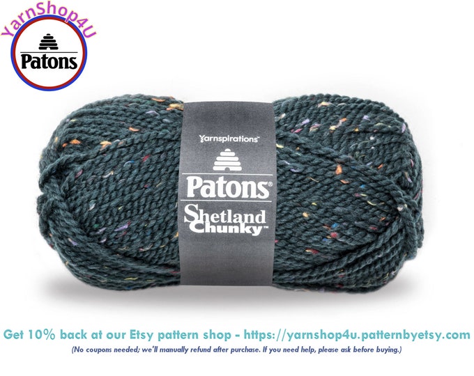 RICH TEAL TWEED Patons Shetland Chunky Tweed Yarn. Bulky Weight 3oz ...