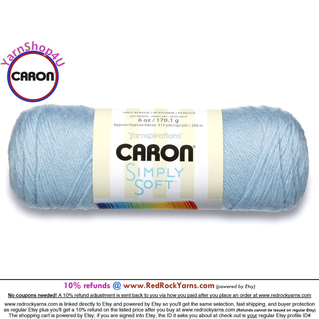 SOFT BLUE - Caron Simply Soft 6oz / 315yds (170g / 288m) 100% Acrylic ...