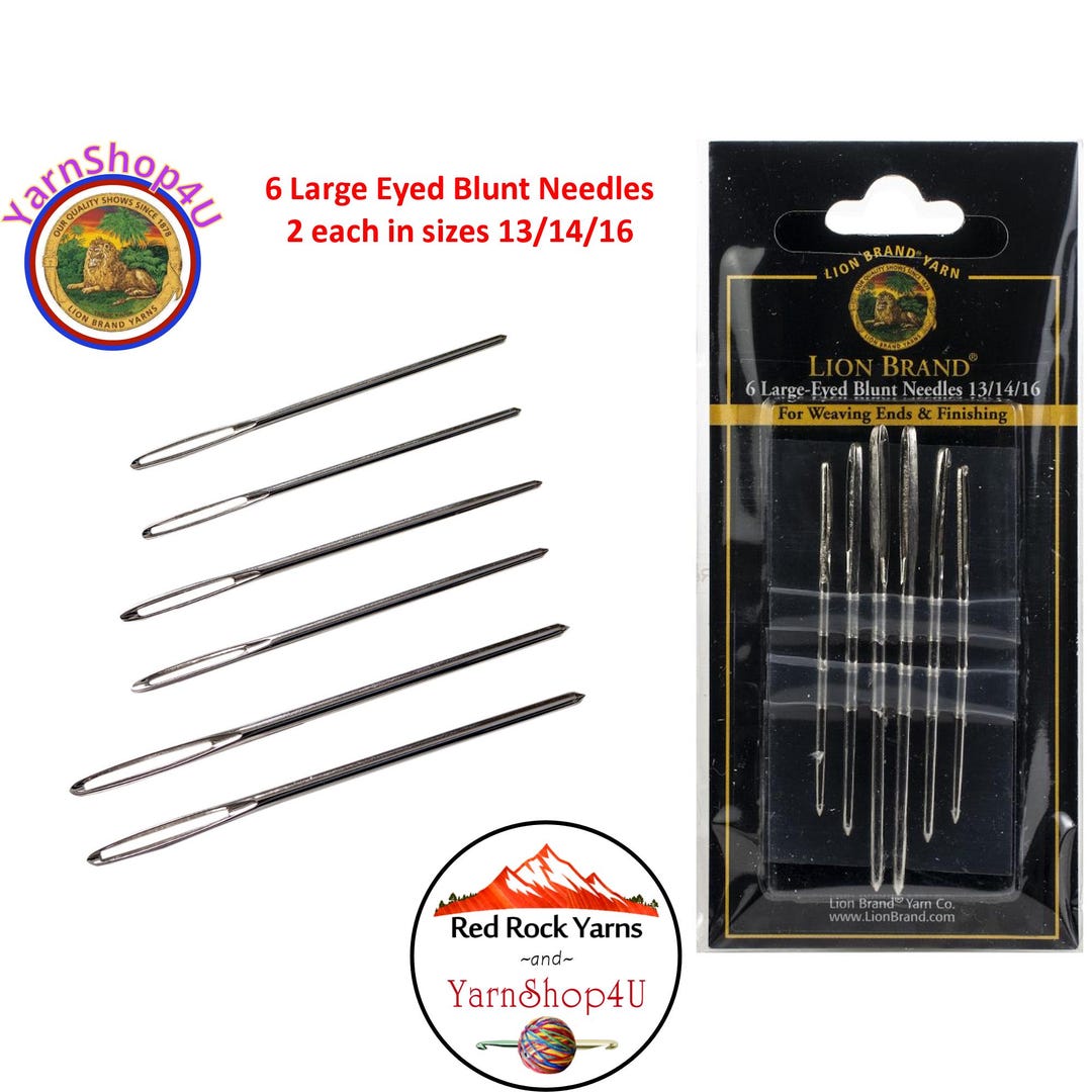 Large Eye Blunt Yarn Needles. 6 per Package 2 of Each Size (13/14/16 ...