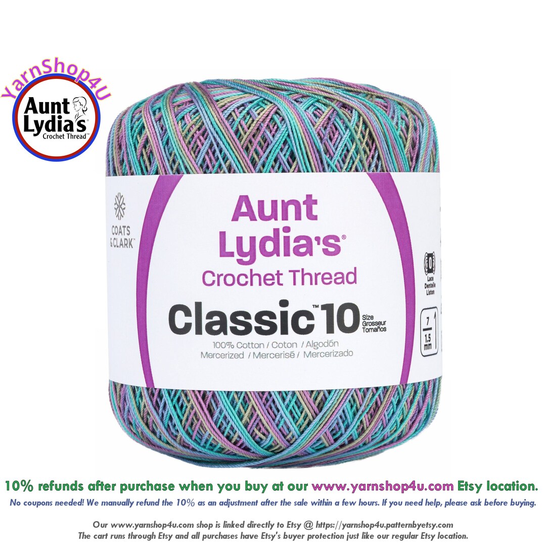 MONET MULTI Aunt Lydia's Classic 10 Crochet Thread. - Etsy