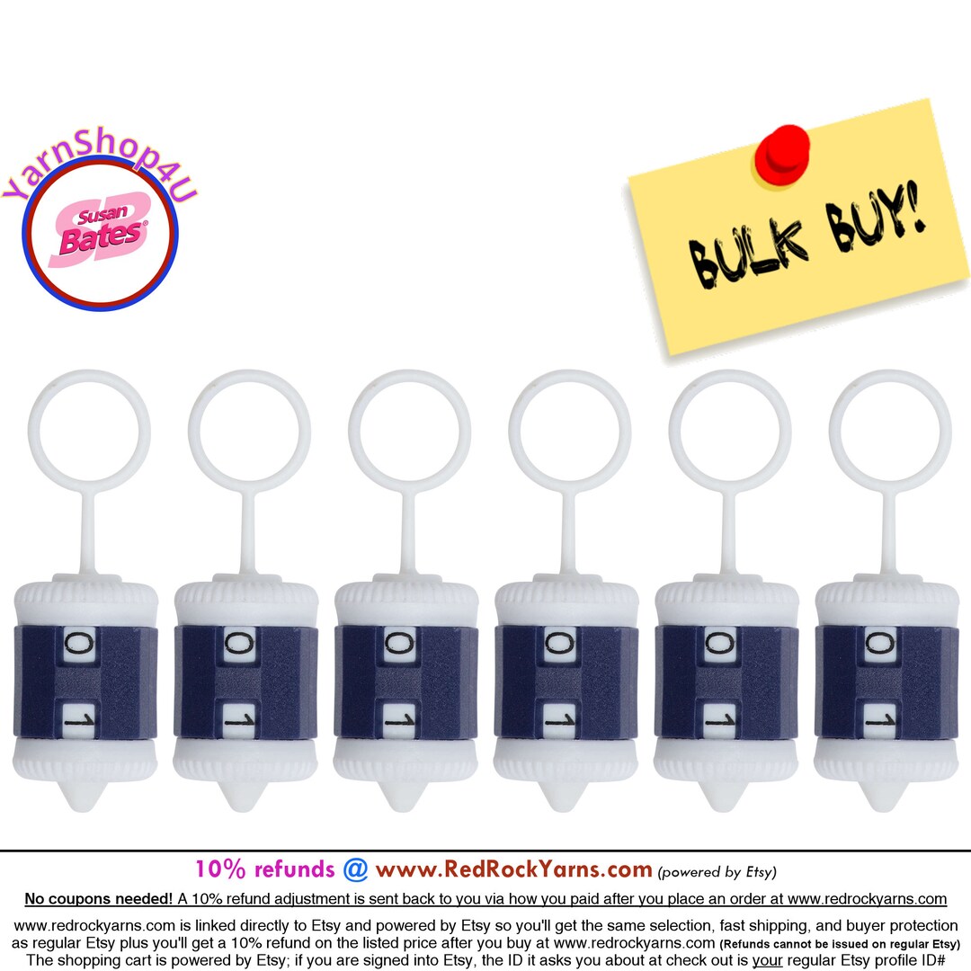 Box of 6 Universal Row Counters Susan Bates Manual Dial Counter W/ Ring ...