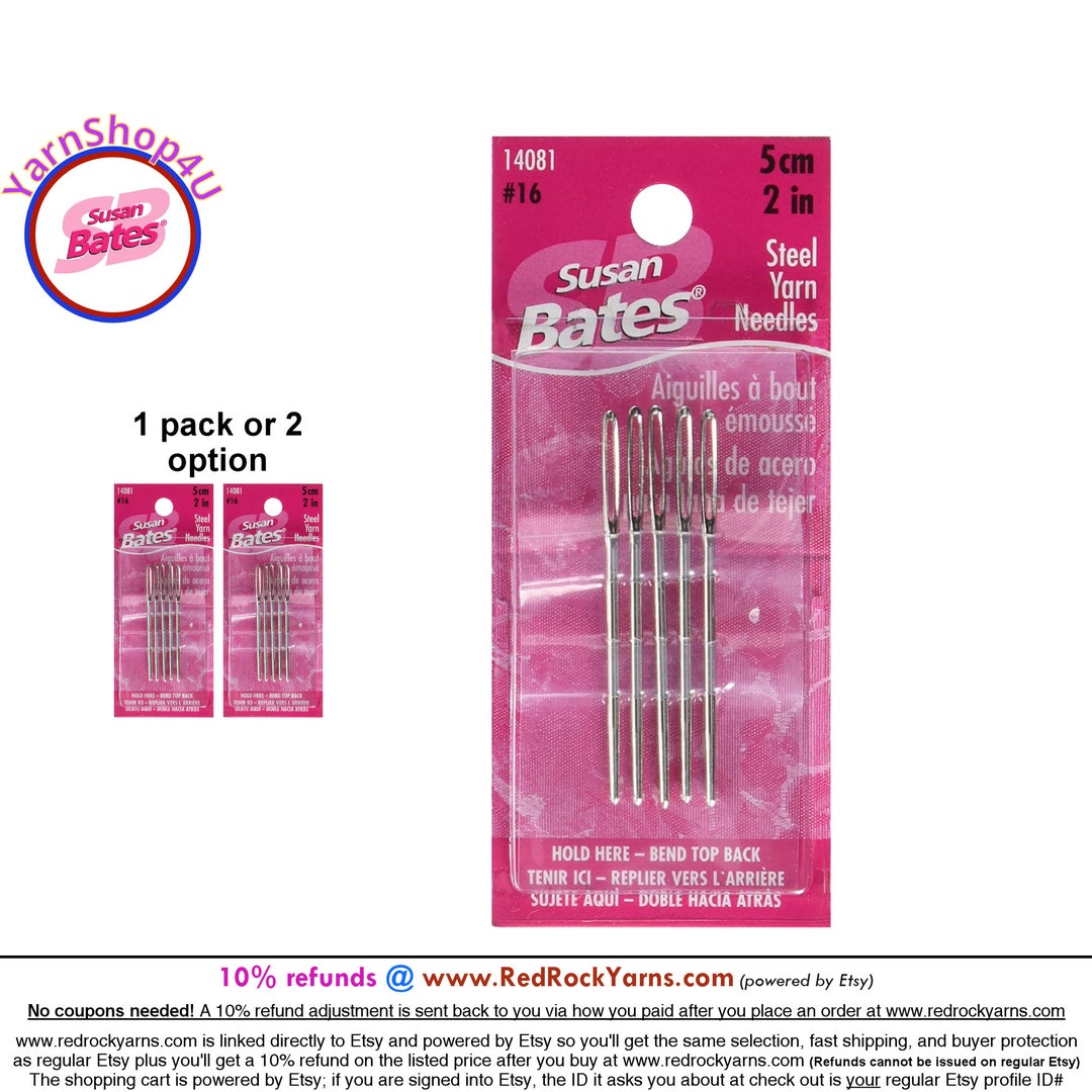 5pc Susan Bates Steel Yarn Needles (get 1 Pack or 2!) Size 16, 2 ...