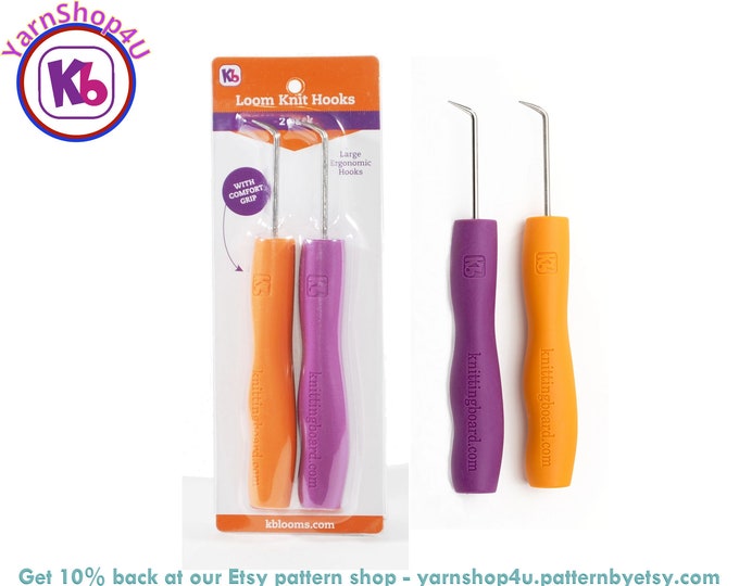 2 Pack Loom Knit Hook. KB Large, Ergonomic, Comfort Grip Hook. Knitting ... 2 Pack Loom Knit Hook. KB Large, Ergonomic, Comfort Grip Hook. Knitting ...