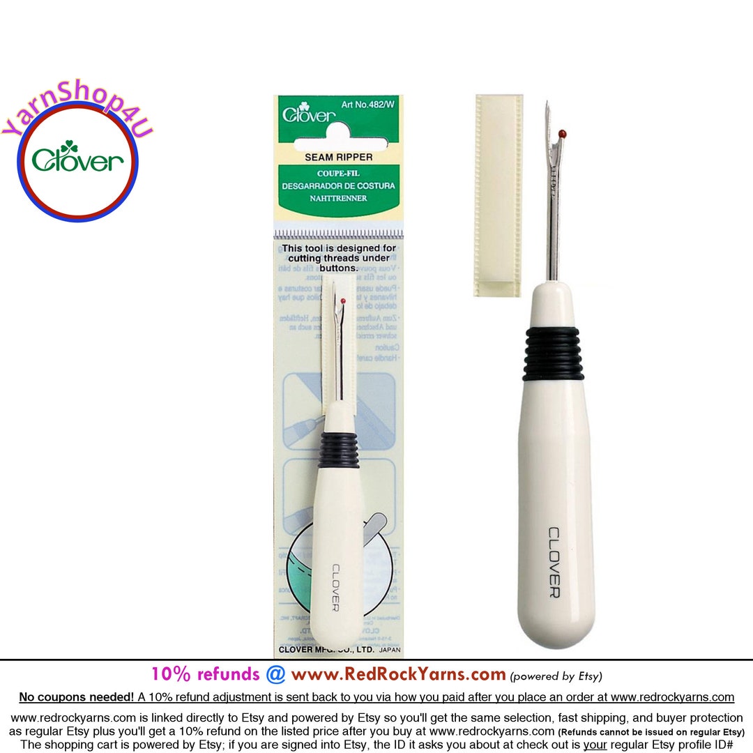 Clover Seam Ripper. This Seam Ripper is 4.5" Long and Features a Fat ...