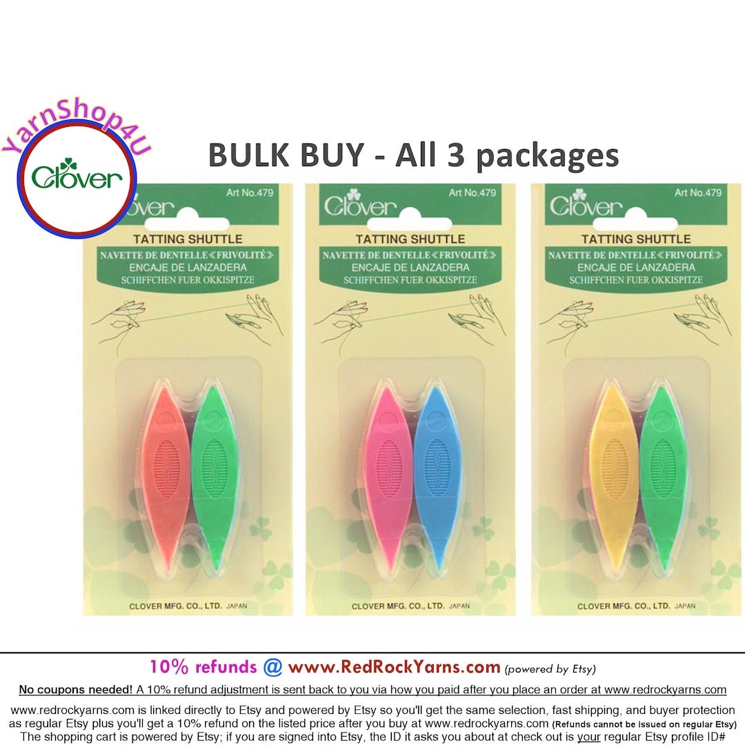 Box of 3! TATTING SHUTTLES. That's 3 Packs W/ 2 Plastic Shuttles per ...