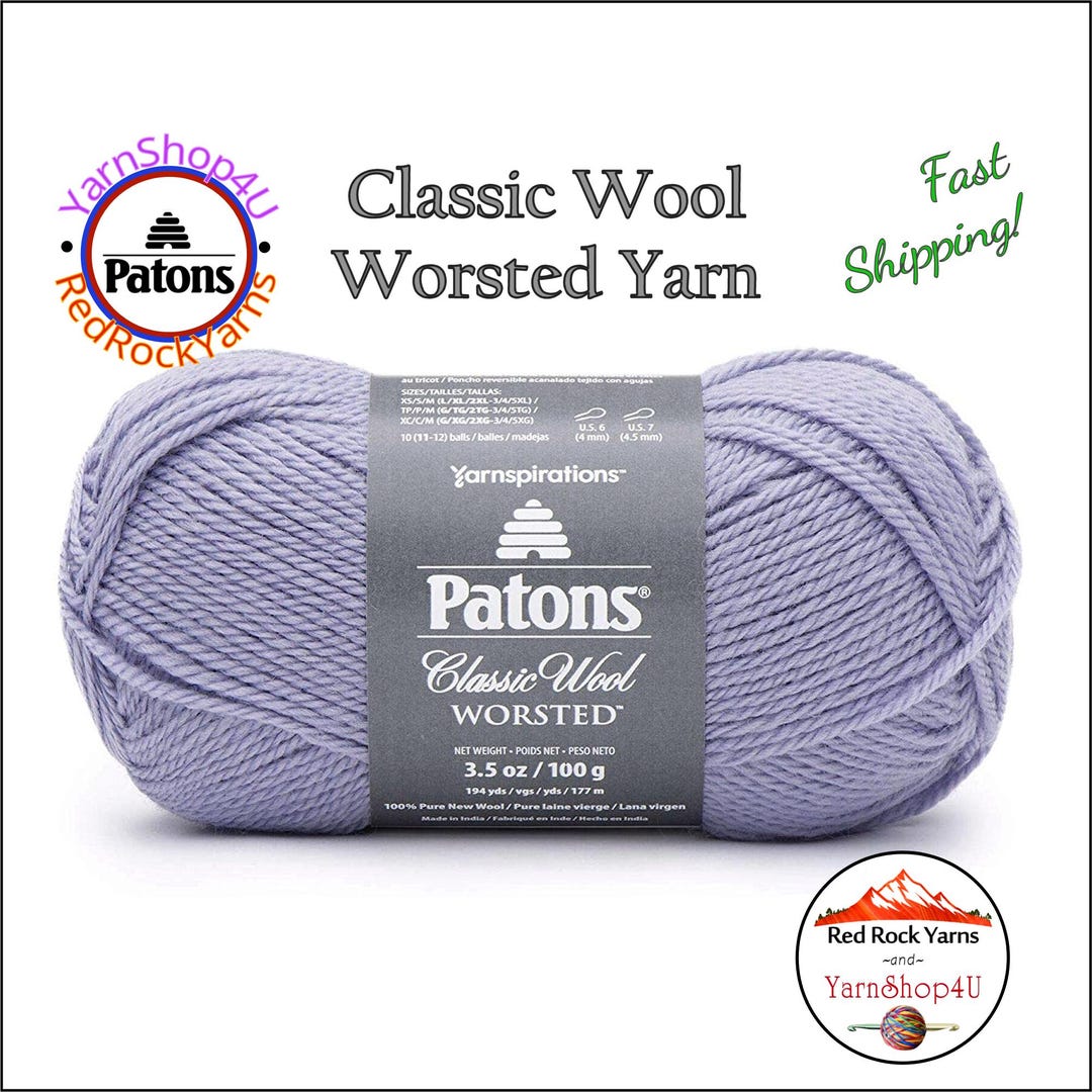 MISTY THISTLE - Patons Classic Wool Worsted Yarn Medium Weight (4). 100 ...