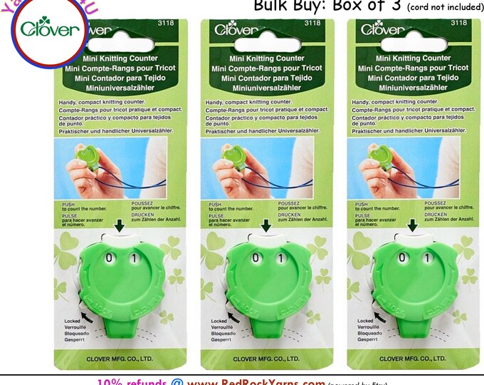 BOX of 3 Row Counters, Clover Counter, Clover Mini Kacha Knitting ...