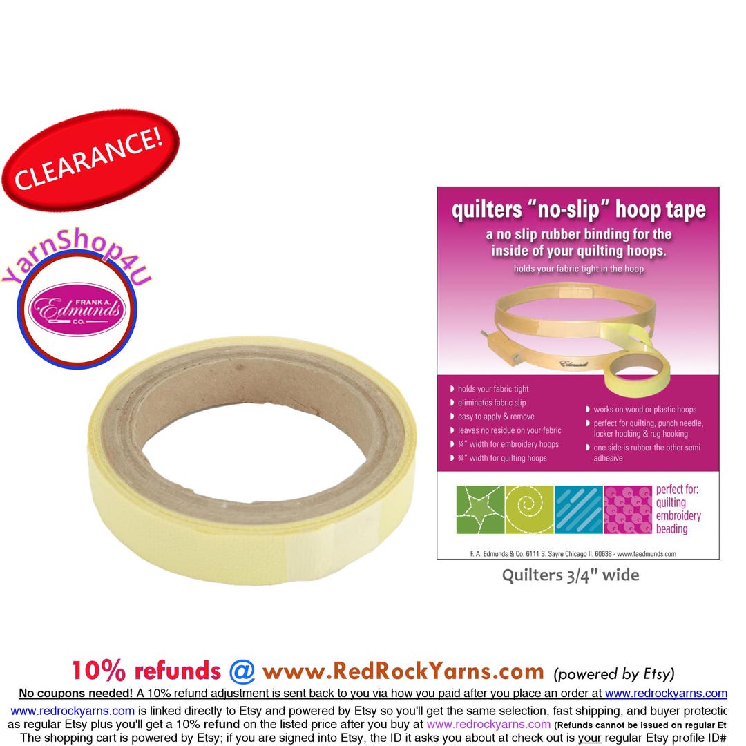Frank Edmunds 3/4 No Slip Hoop Tape. 3 Yds of Semi Adhesive Rubber ...