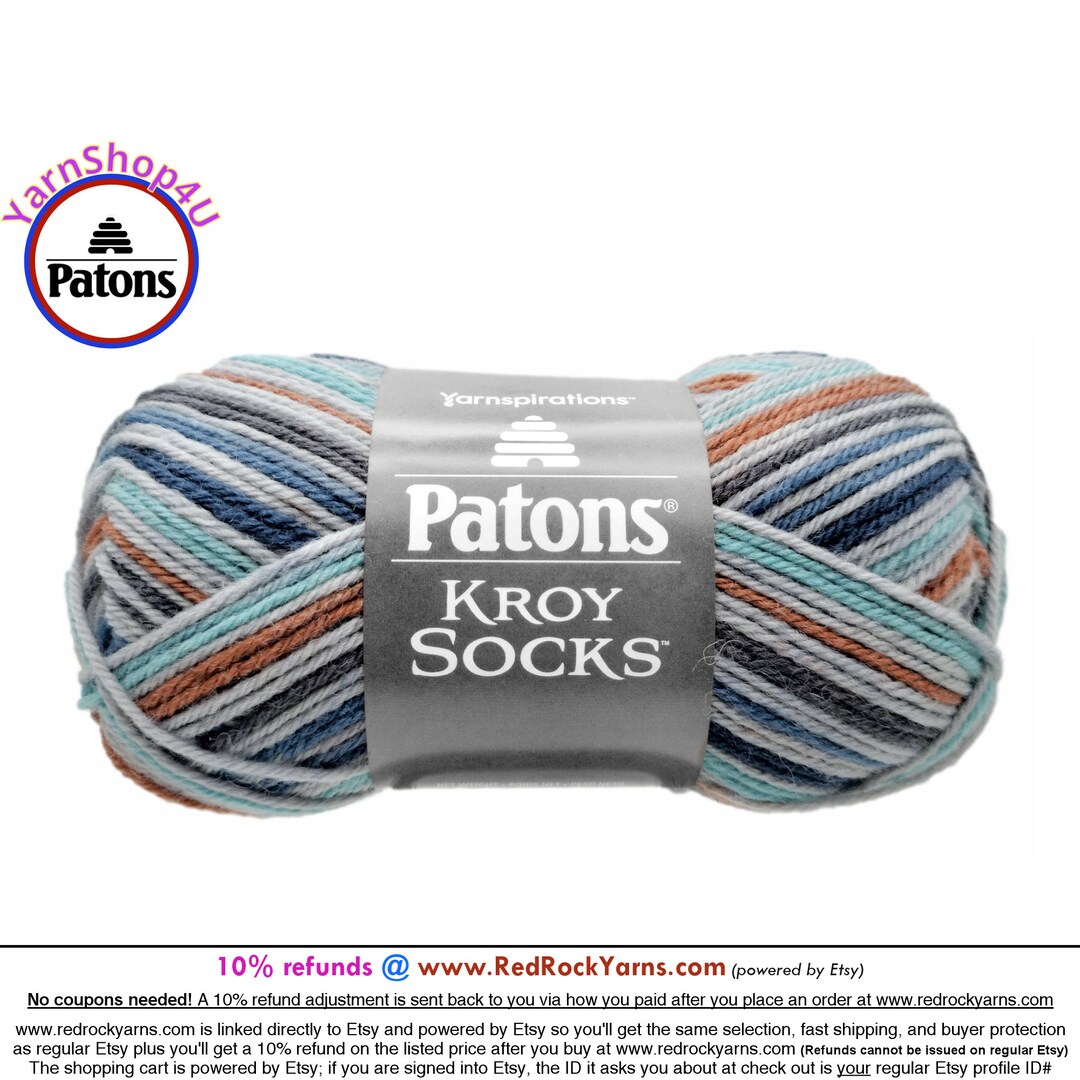 ADRIFT - Patons Kroy Socks Yarn is 1.75oz | 166yds Super Fine Weight (1) Sock Yarn. 75/25% Wool ...