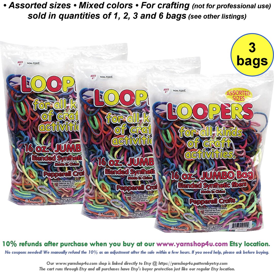 3 Bags LOOPERS in ASSORTED Sizes & Colors. for Crafts Not - Etsy