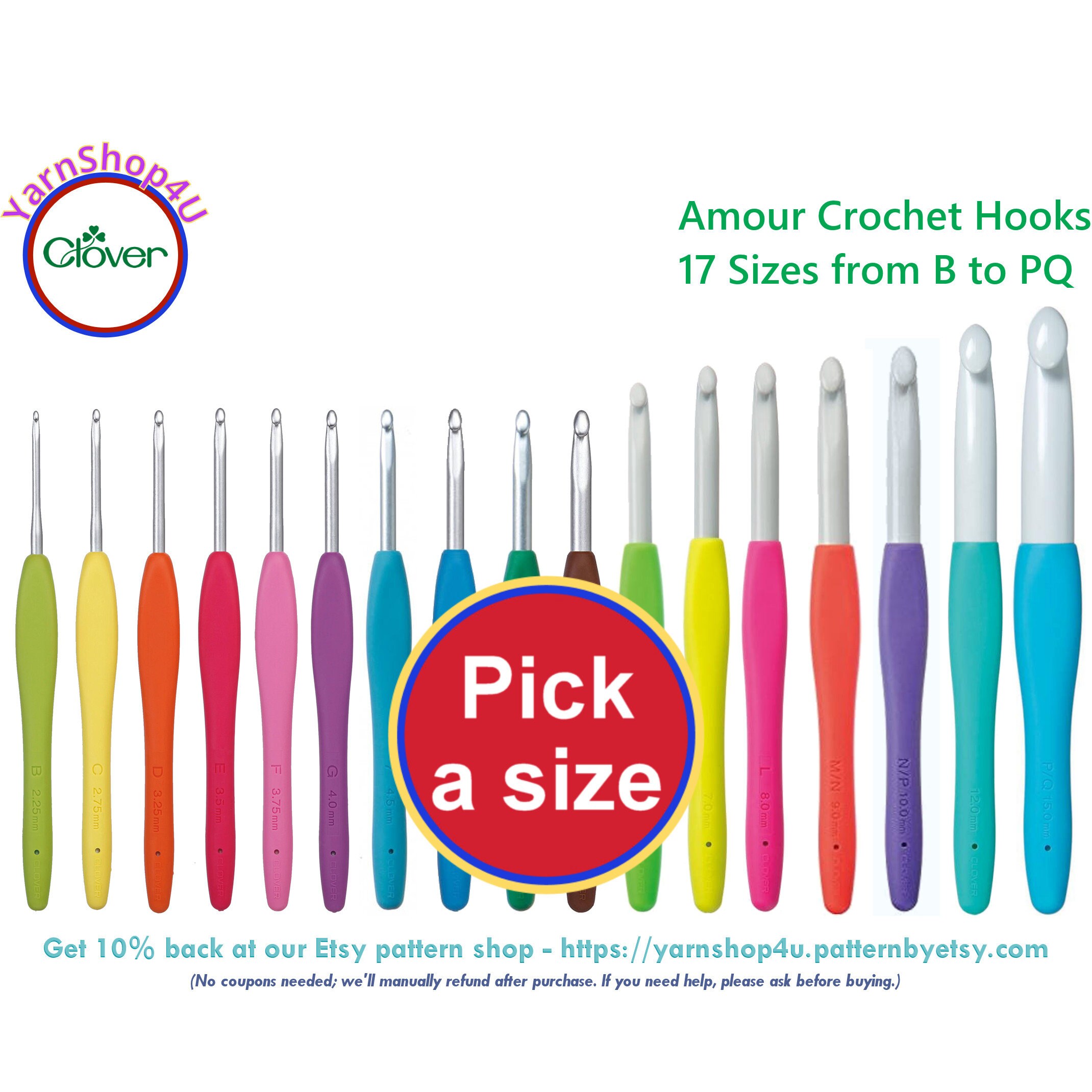 Clover Amour Crochet Hooks Pick One Size or Add a Bunch to - Etsy