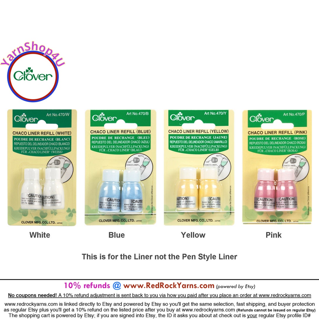 Clover REFILL for Chaco Liner. 2 Bottles per Package .098 Oz of Chalk ...