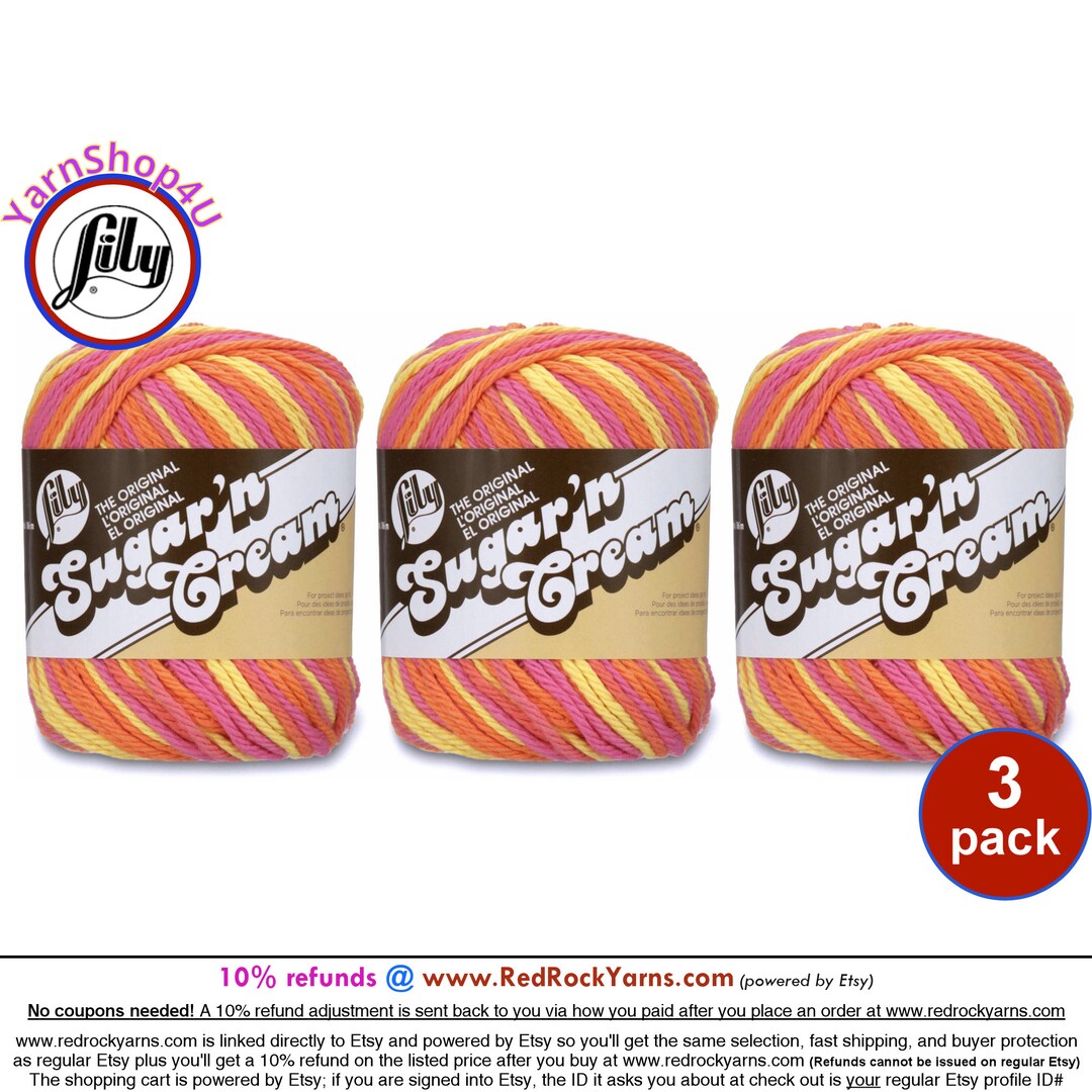 PLAYTIME 3 Pack! 2oz | 95yds. Lily Sugar N Cream the Original 100% ...