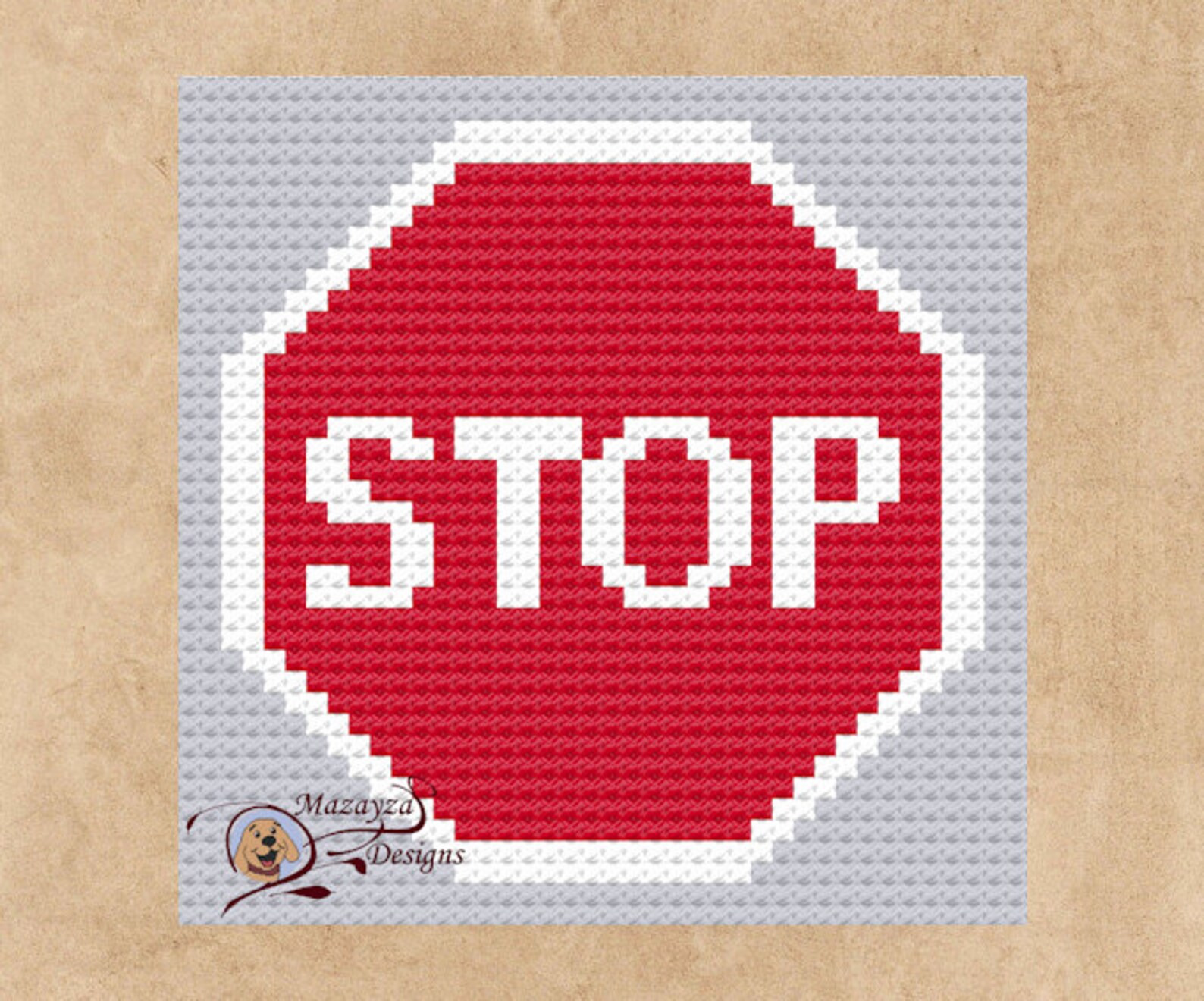 Small Stop Sign 40x40 Crochet Pattern C2C SC Single | Etsy