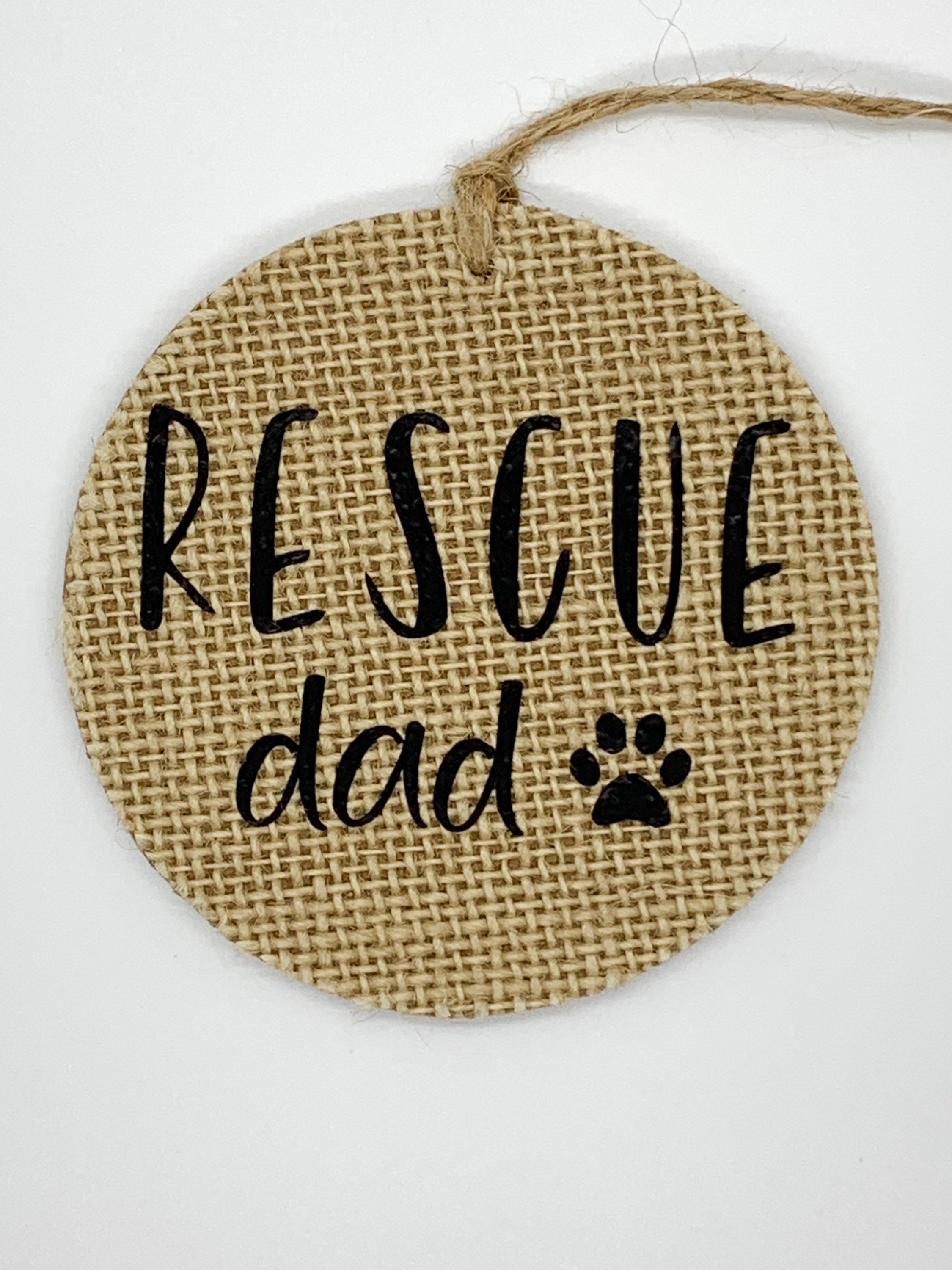 Rescue Dad Ornament Burlap Dog Dad Ornament Dog Dad Gift | Etsy