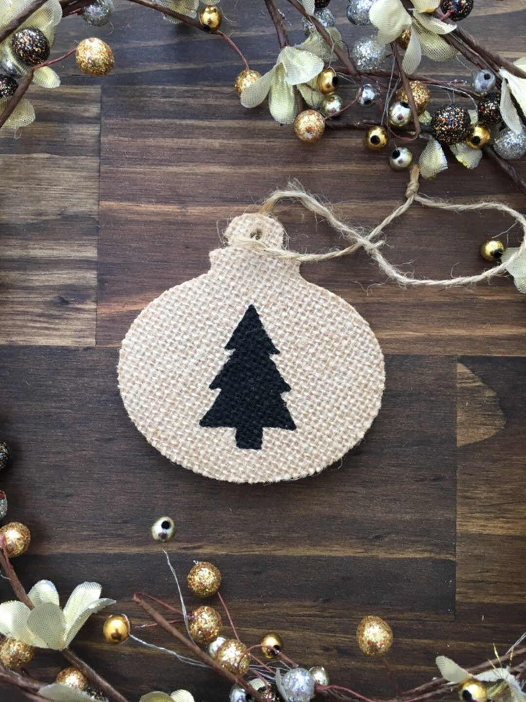 Bulb Shaped Burlap Christmas Tree Ornament - Etsy