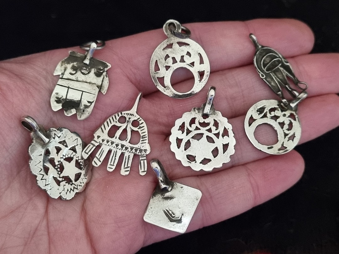 SOLD Tunisia/libya Antique Lot of N. 8 High Grade Silver Rare Charms ...