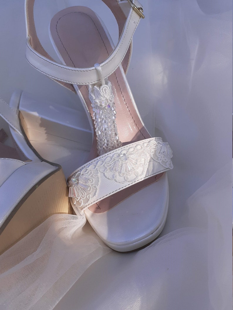Ivory Lace Wedding Shoes High Heels Wedding Shoes With - Etsy
