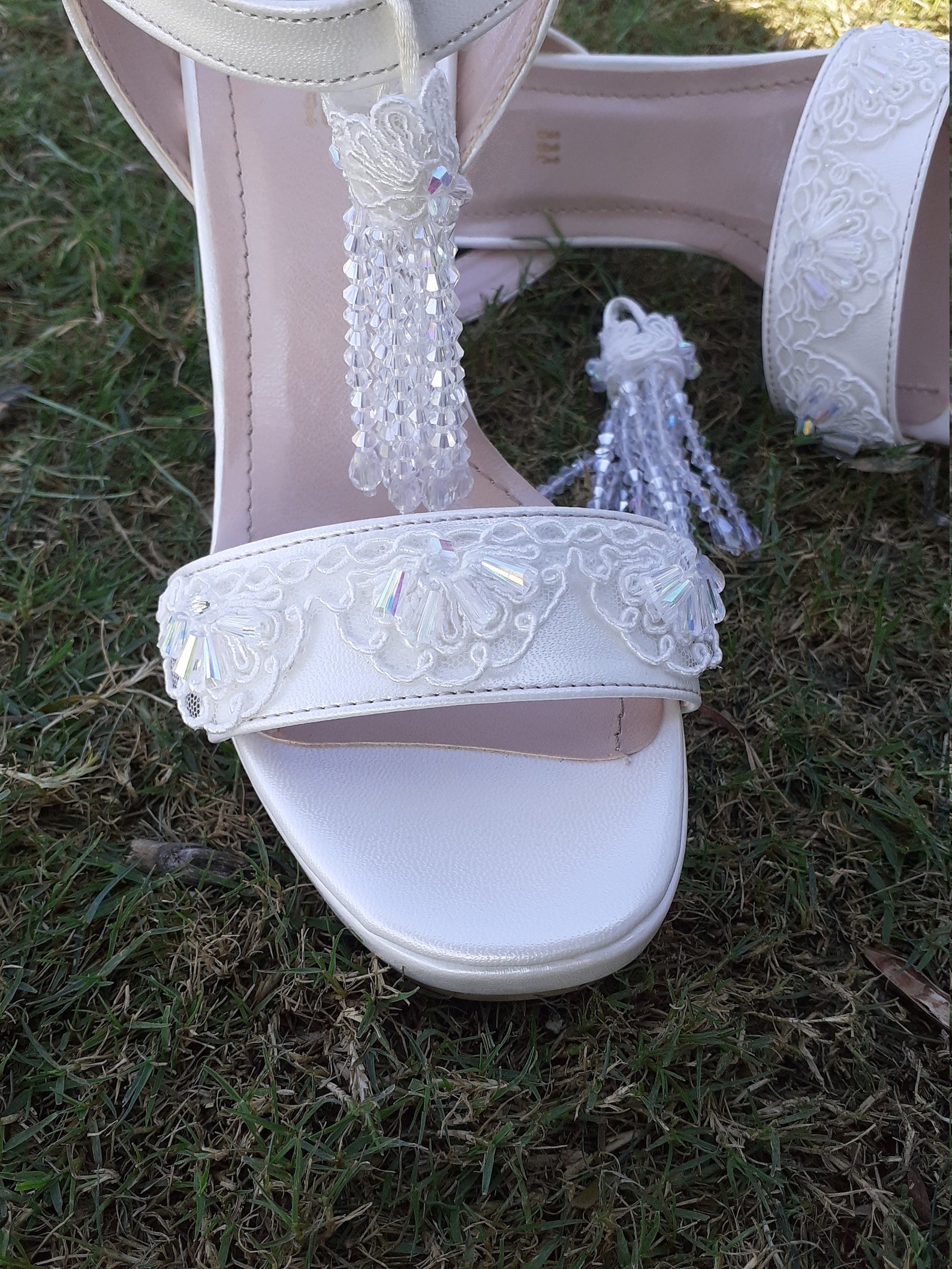 Ivory Lace Wedding Shoes High Heels Wedding Shoes With - Etsy