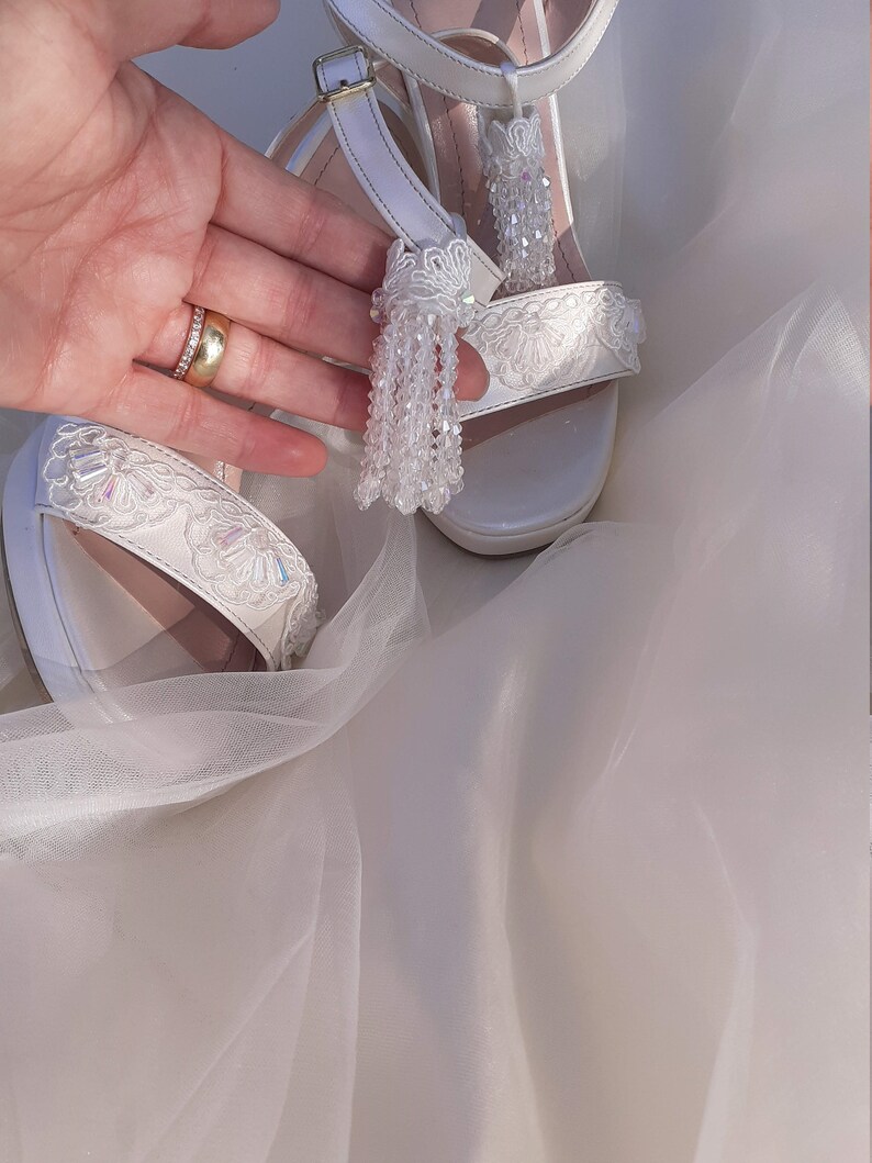 Ivory Lace Wedding Shoes High Heels Wedding Shoes With - Etsy