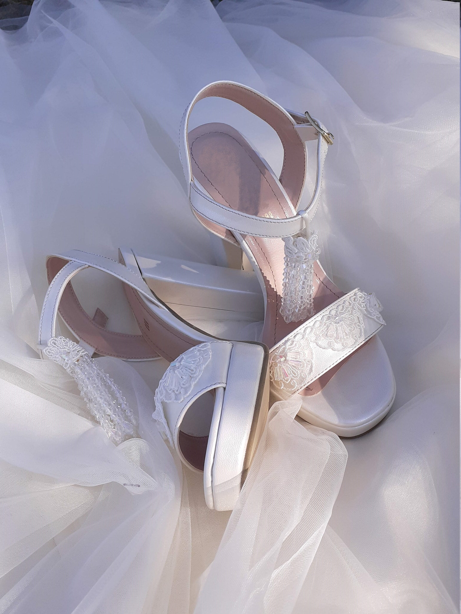 Ivory Lace Wedding Shoes High Heels Wedding Shoes With - Etsy
