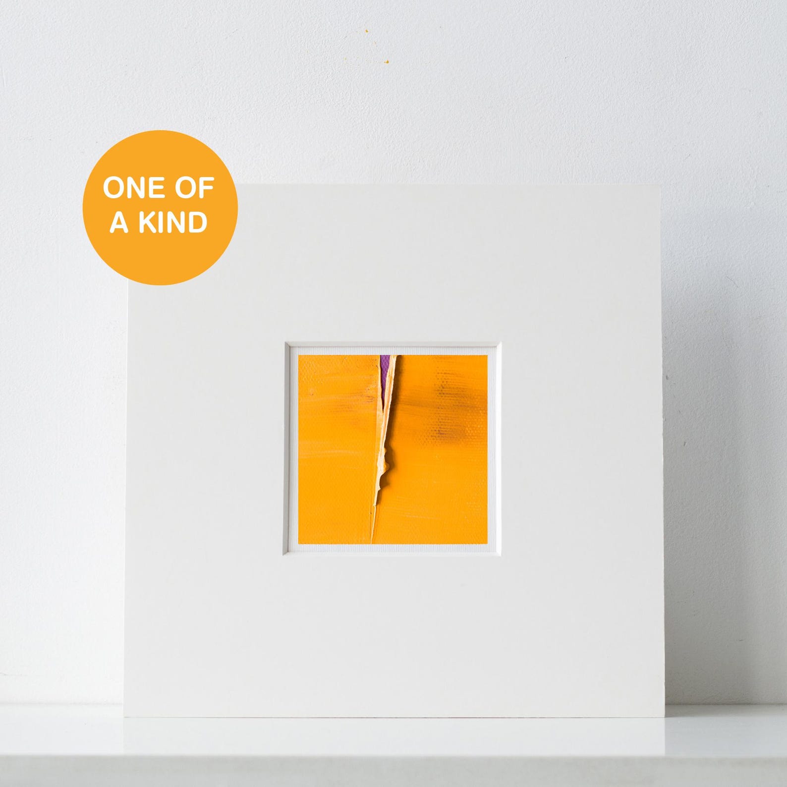 Yellow Abstract Oil Painting: Textured Minimalist Art, 4x4" - Etsy