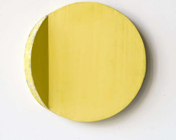 Original 3D Artwork, Yellow Circle Art Object, Sculptural Wall Art ...