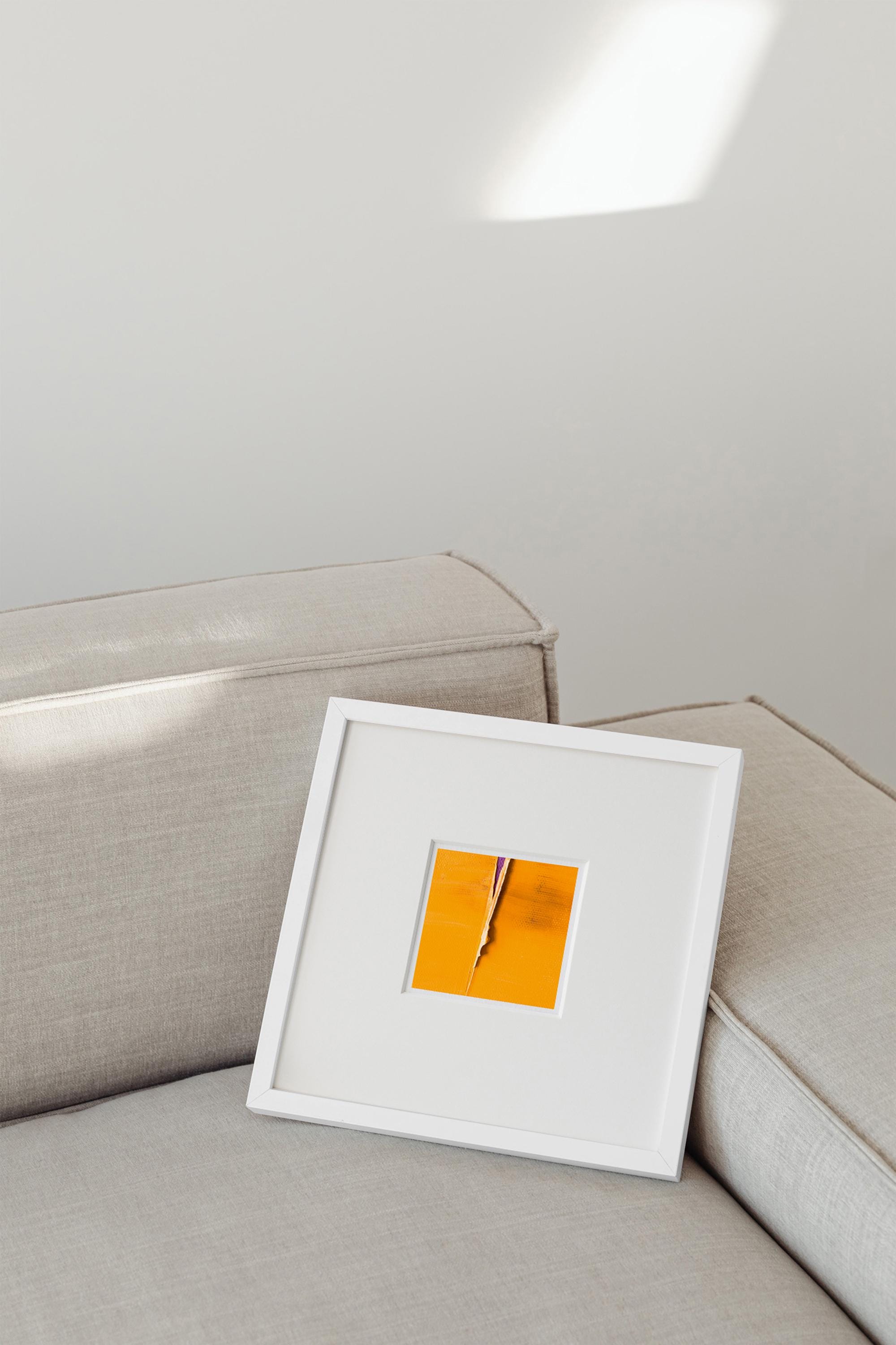Yellow Abstract Oil Painting: Textured Minimalist Art, 4x4" - Etsy