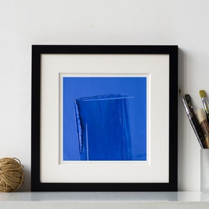 Blue Abstract Painting, Original Monochrome Art, Small Canvas Artwork ...
