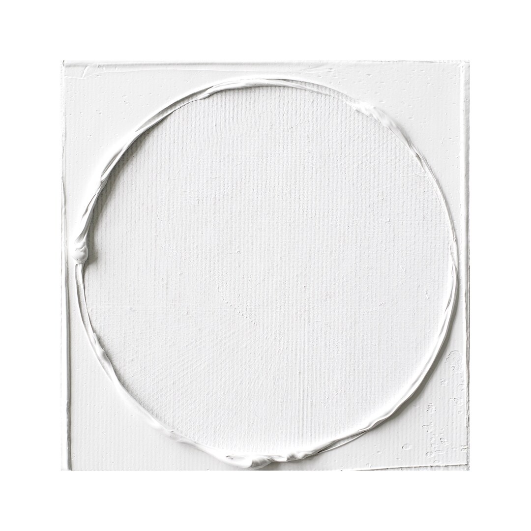 Minimalist White Circle Painting: 4x4" Original Framed Canvas Art - Etsy