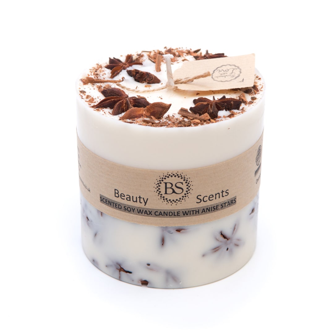 Handmade Cinnamon Scented Natural Candle With Star Anise, D 9 H 8.5 Cm ...