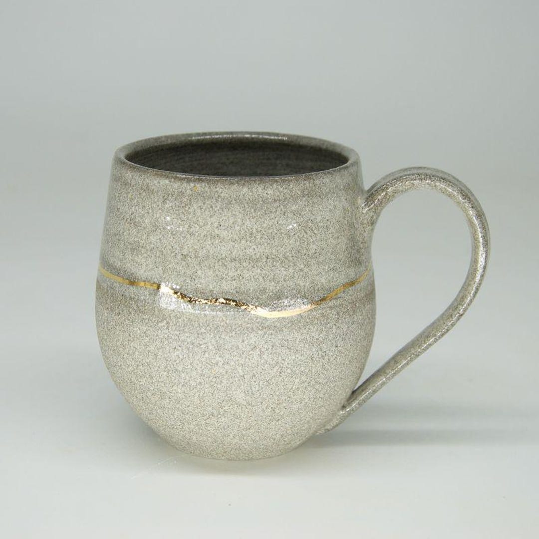 CUP Ceramic Coffee Mug - Natural Concrete Style Gray Stoneware With ...