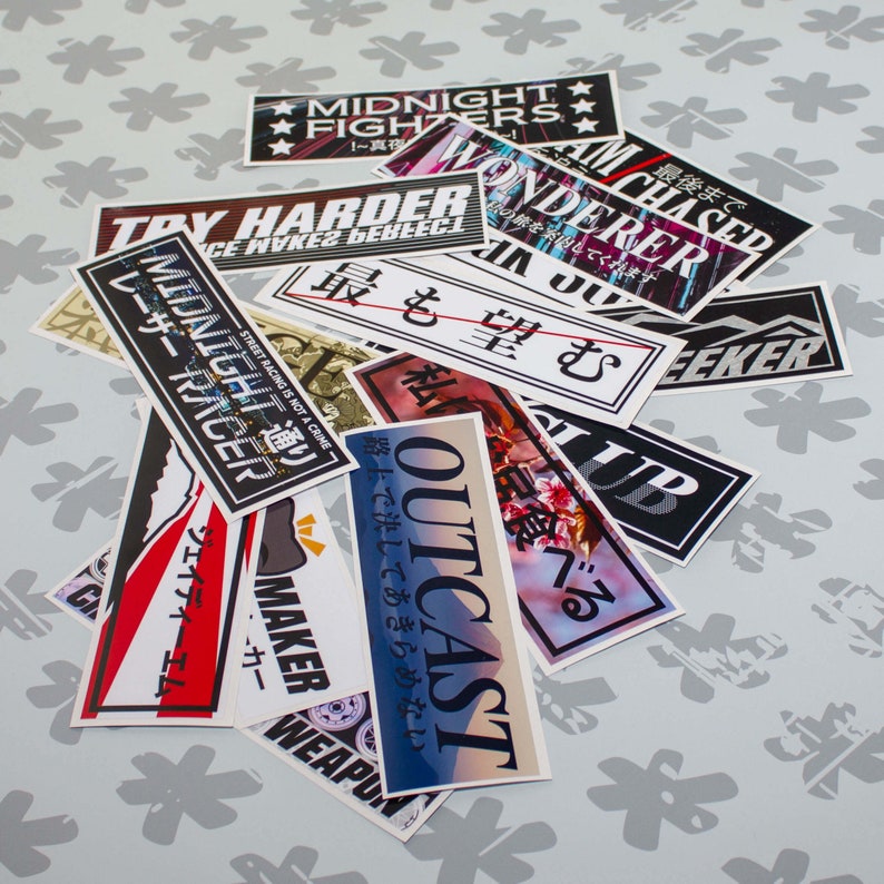 JDM Themed Slap Sticker MEGA Pack! FIFTEEN Decals With Free Wordwide ...
