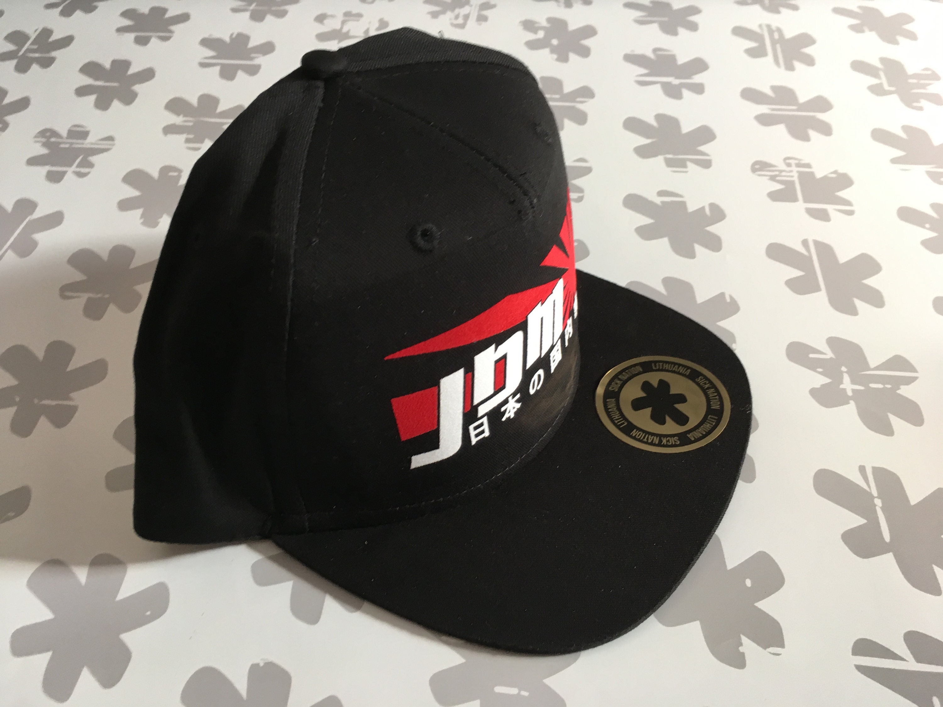 JDM Rising Sun 5 Panel Black Snapback Cap for All Japanese Car ...