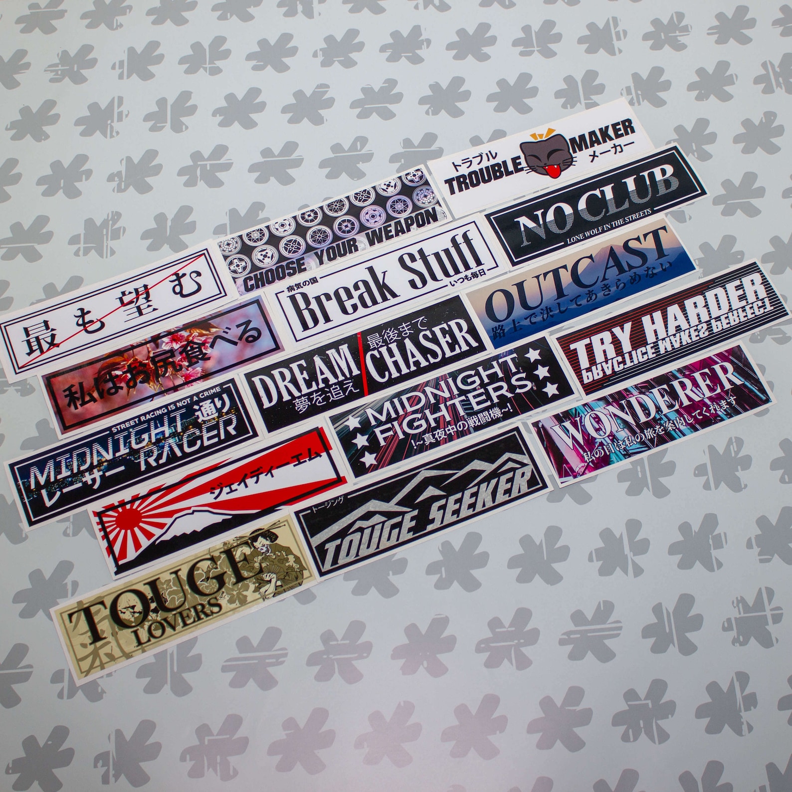 JDM Themed Slap Sticker MEGA Pack! FIFTEEN Decals With Free Wordwide ...