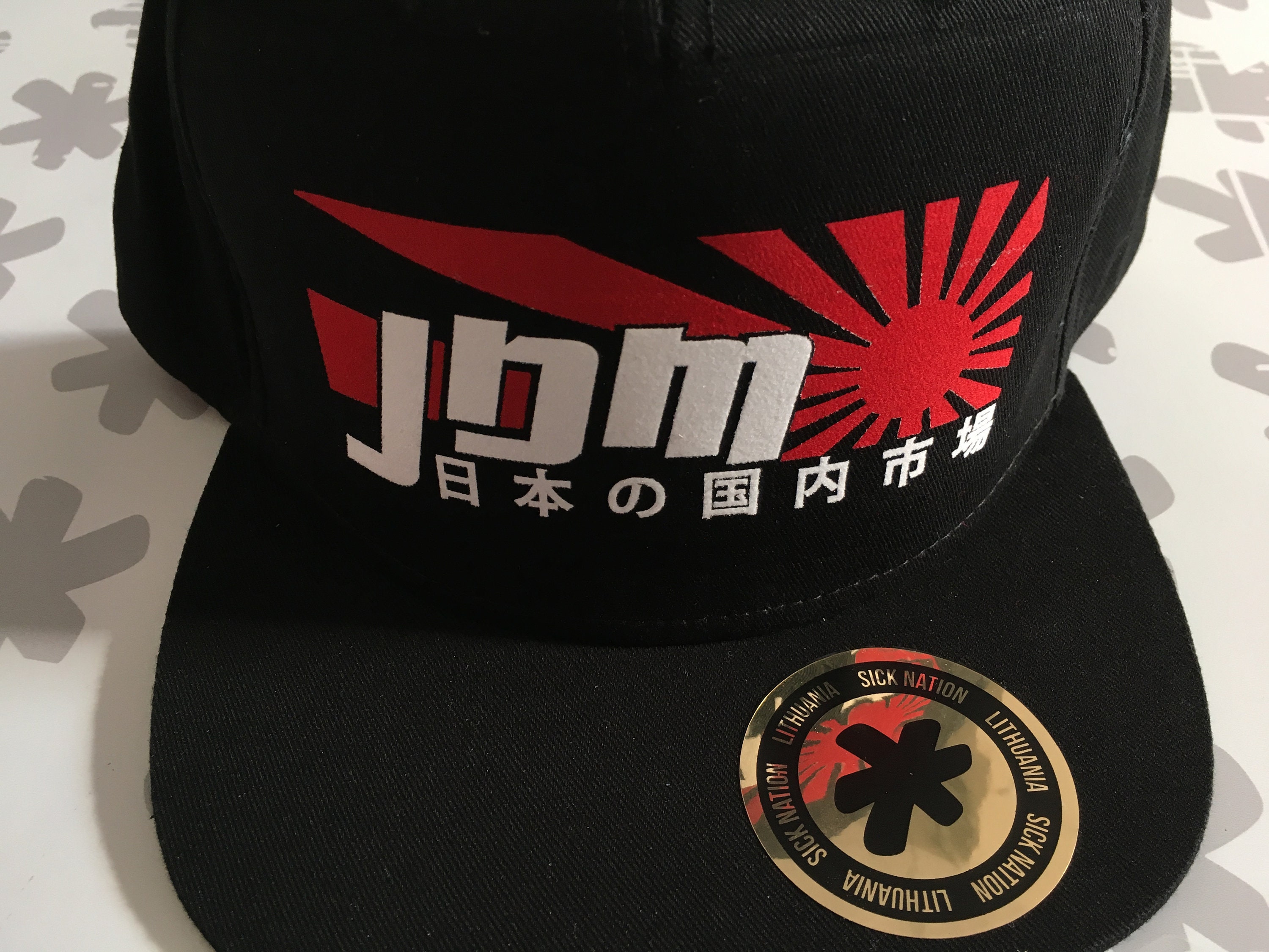 JDM Rising Sun 5 Panel Black Snapback Cap for All Japanese Car | Etsy