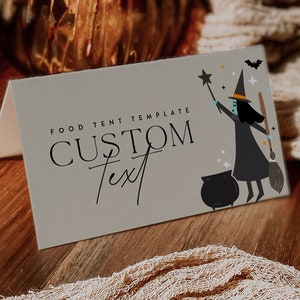 Halloween Party Food Tent Template, Halloween Food Cards, Halloween ...
