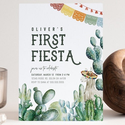 Fiesta 1st Birthday Invitation First Birthday Invitation - Etsy