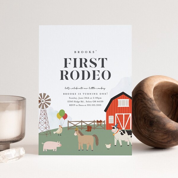 Farm First Birthday Invitation - Etsy