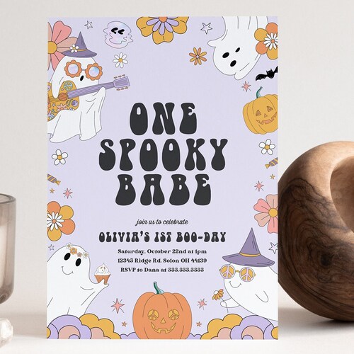 Spooky One Birthday Invitation First Birthday Invitation - Etsy