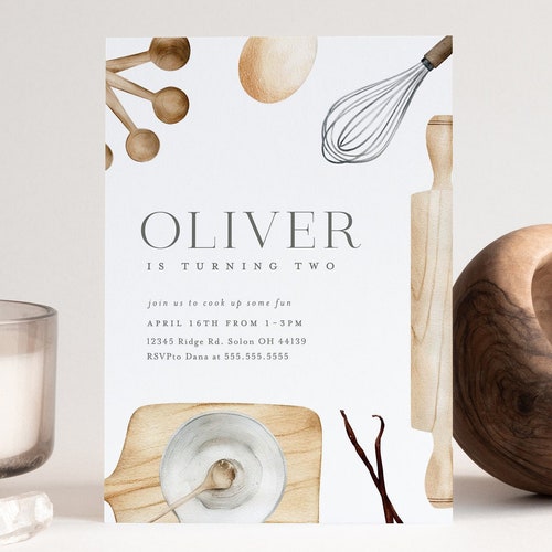 Editable Cooking Party Birthday Invitation Baking Cooking - Etsy